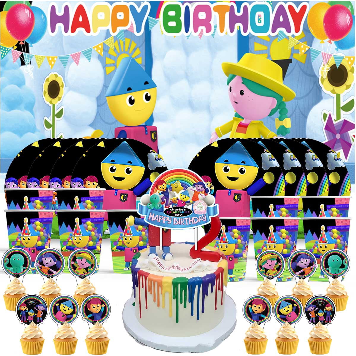 Colorforms City of Charlie Birthday Party Supplies Decor Backdrop Paper ...