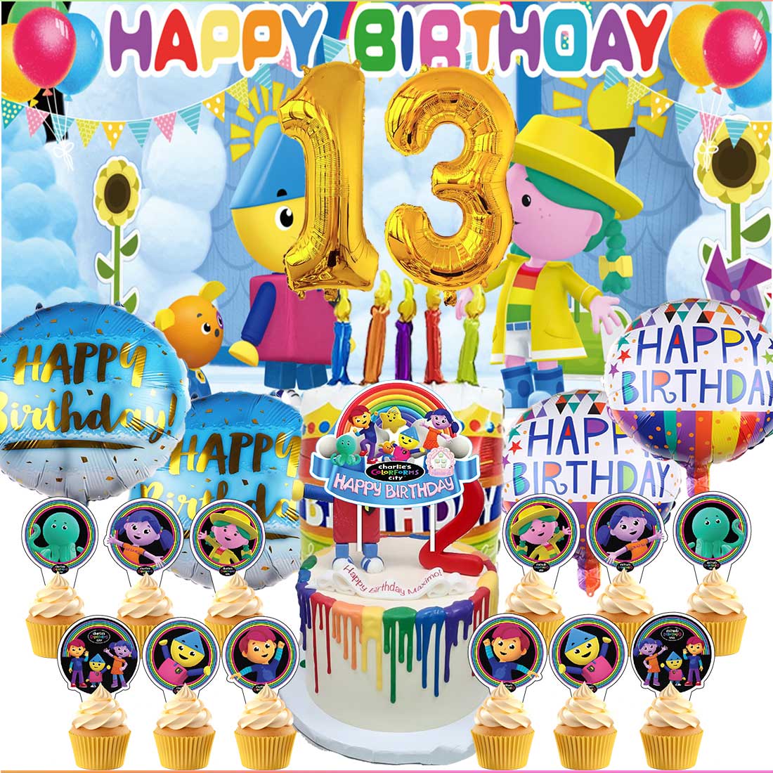 Colorforms City of Charlie Party Supplies Decor 13th Kit Balloons ...