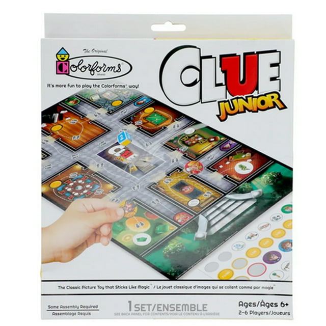 Colorforms Clue Junior Travel Paperboard Classic Board Game - Walmart.com