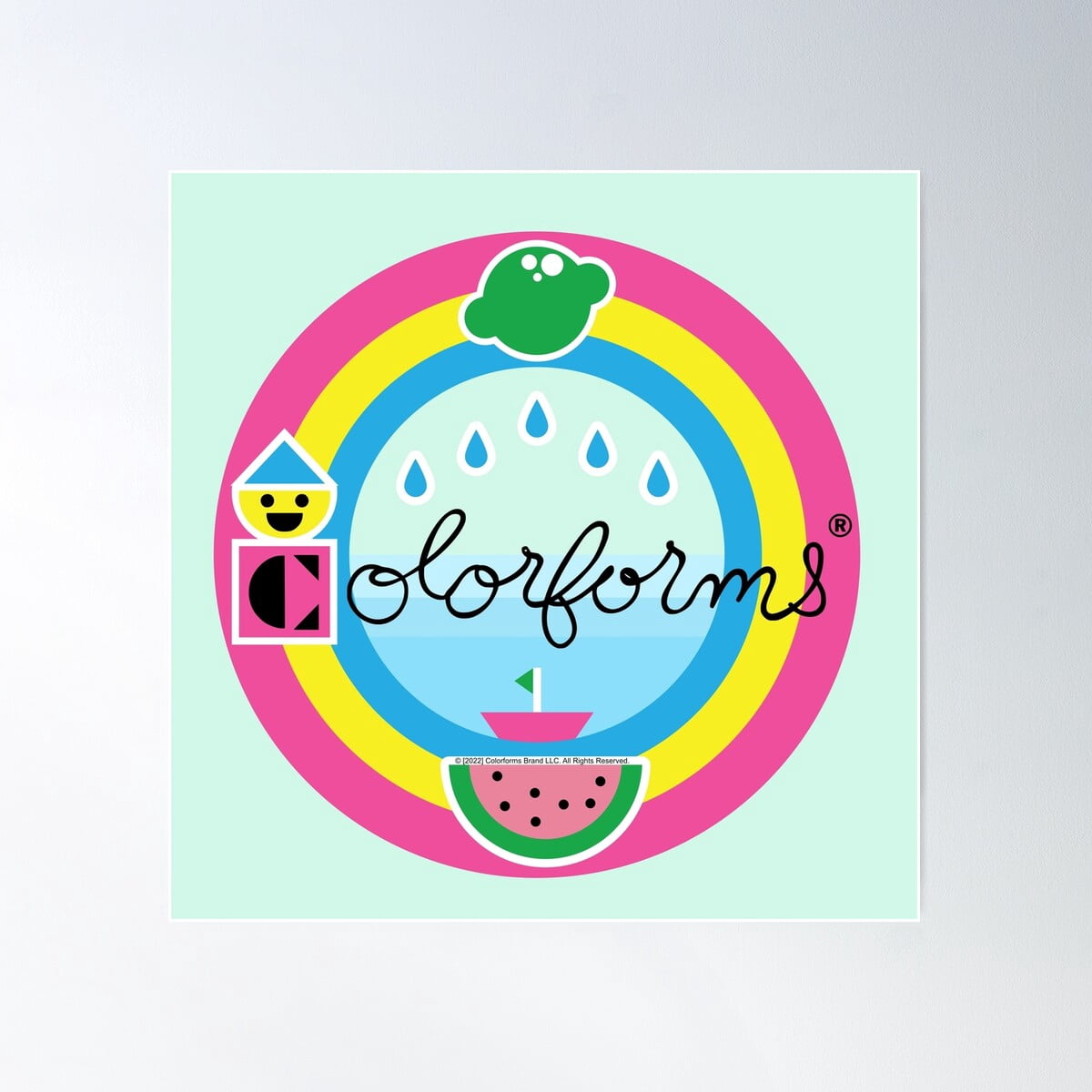 Colorforms Rainbow Poster Wall Art, Modern Wall Decor For Living Room ...