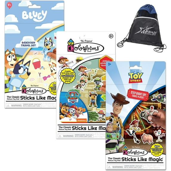 Colorforms Travel Day Set: Bluey, Toy Story, and Paw Patrol with ...