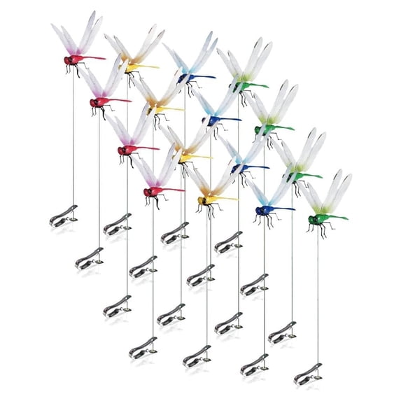 Colorfu Dragonfly Clip,3D Simulation,Humming Bird Stakes Fake, Plastics ...