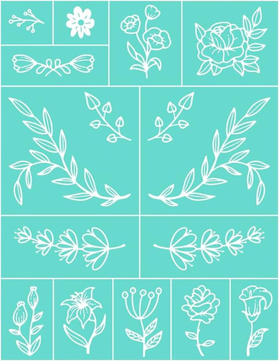 Colorful 1 Pc Flower Printing Stencil Self-Adhesive Silk Screen ...