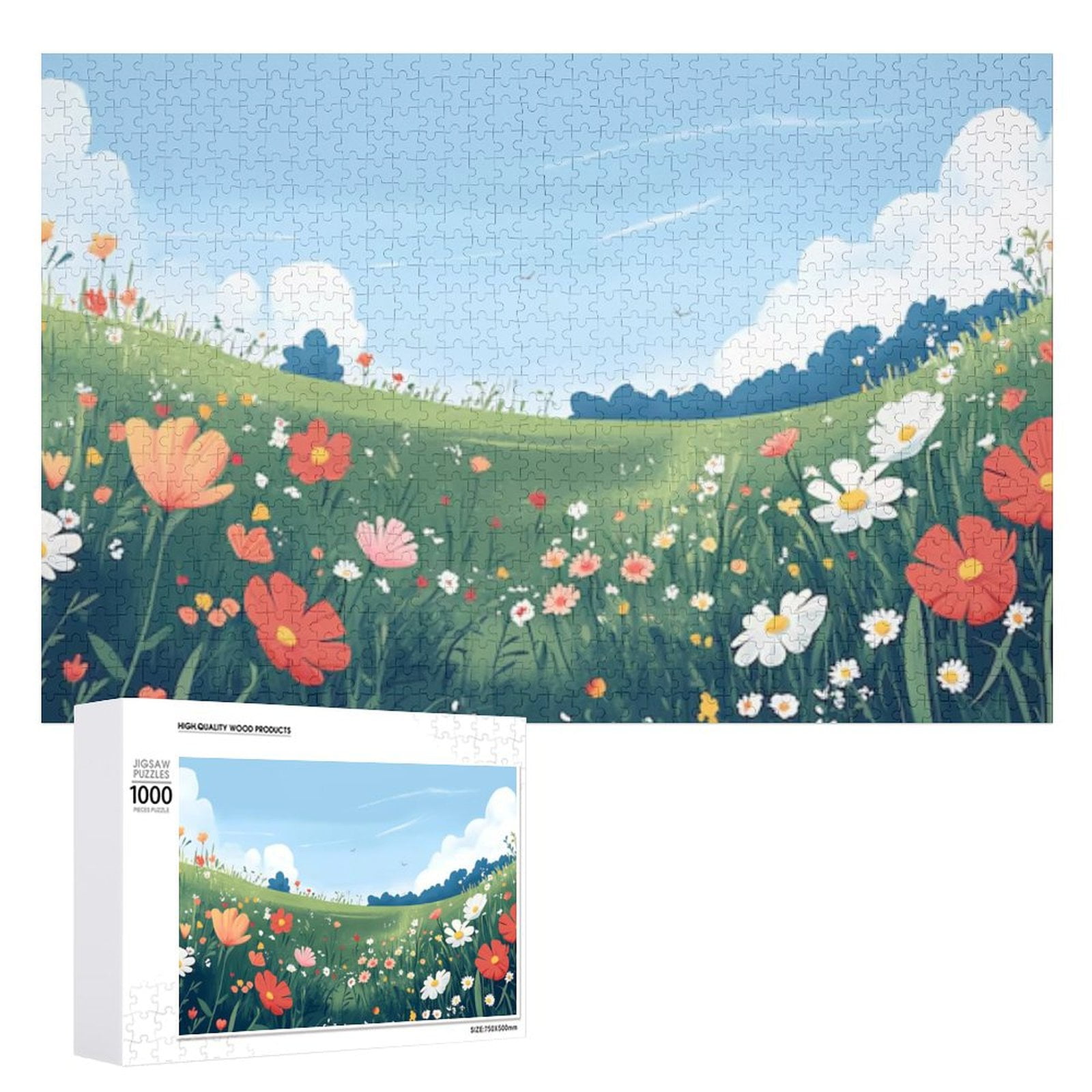 Colorful 1000-Piece Jigsaw Puzzle – Spring Flowers, Hard Challenge for ...