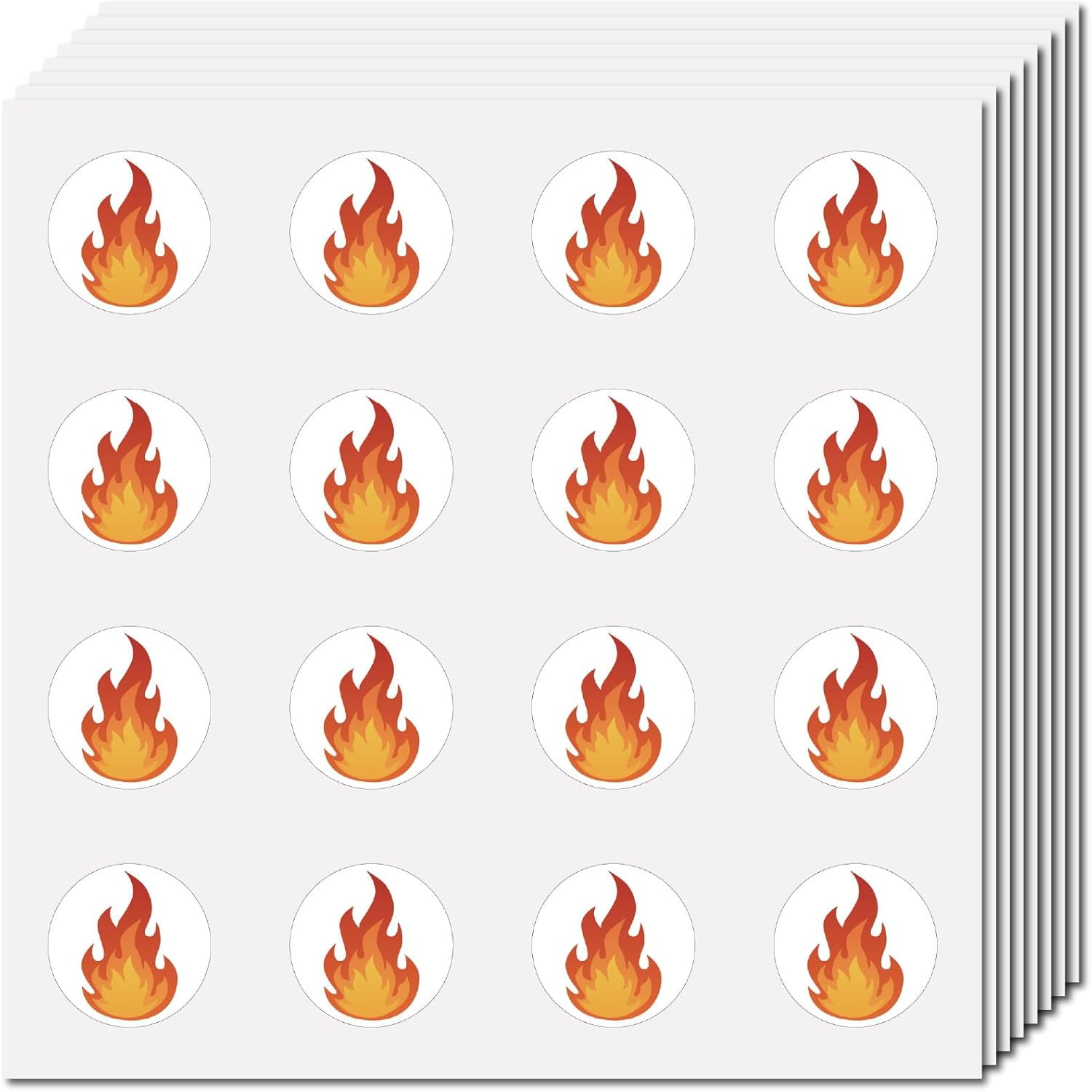 Colorful 128Pcs Flame Laptop Sticker Fire Decal Stickers Plastic ...