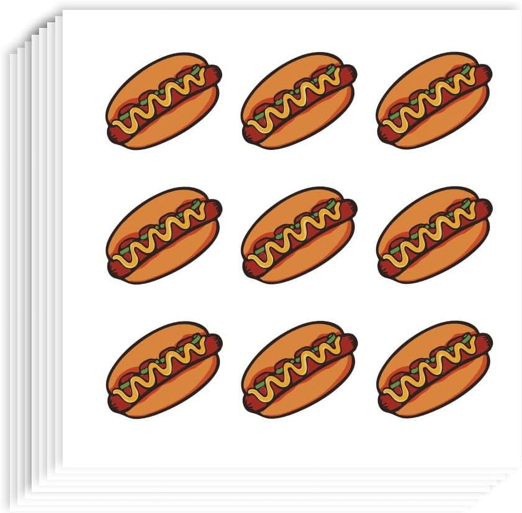 Colorful 180 Pcs Self-Adhesive Hot Dog Stickers 0.98x0.82 Inch Yellow ...