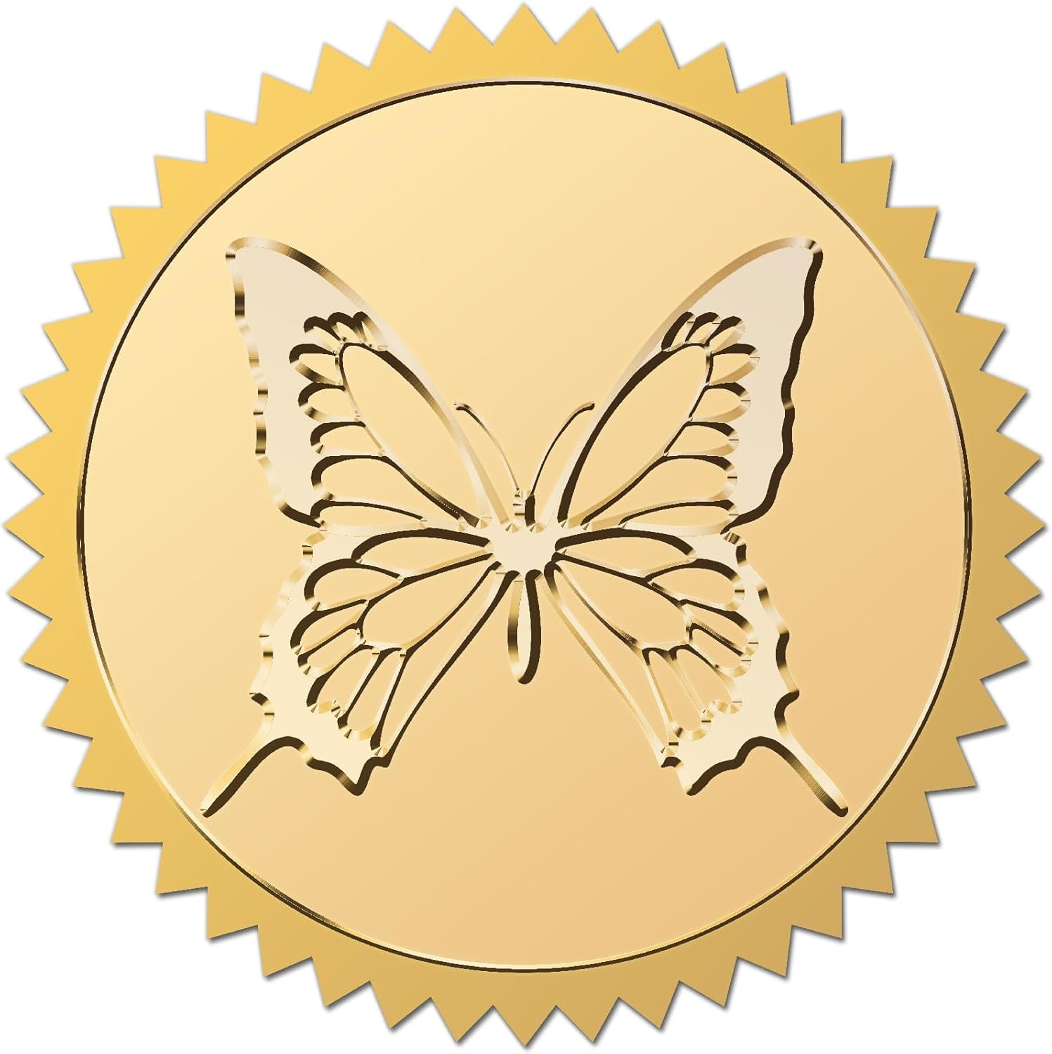Colorful 2" Butterfly Gold Seal Stickers Self Adhesive Golden Envelopes ...