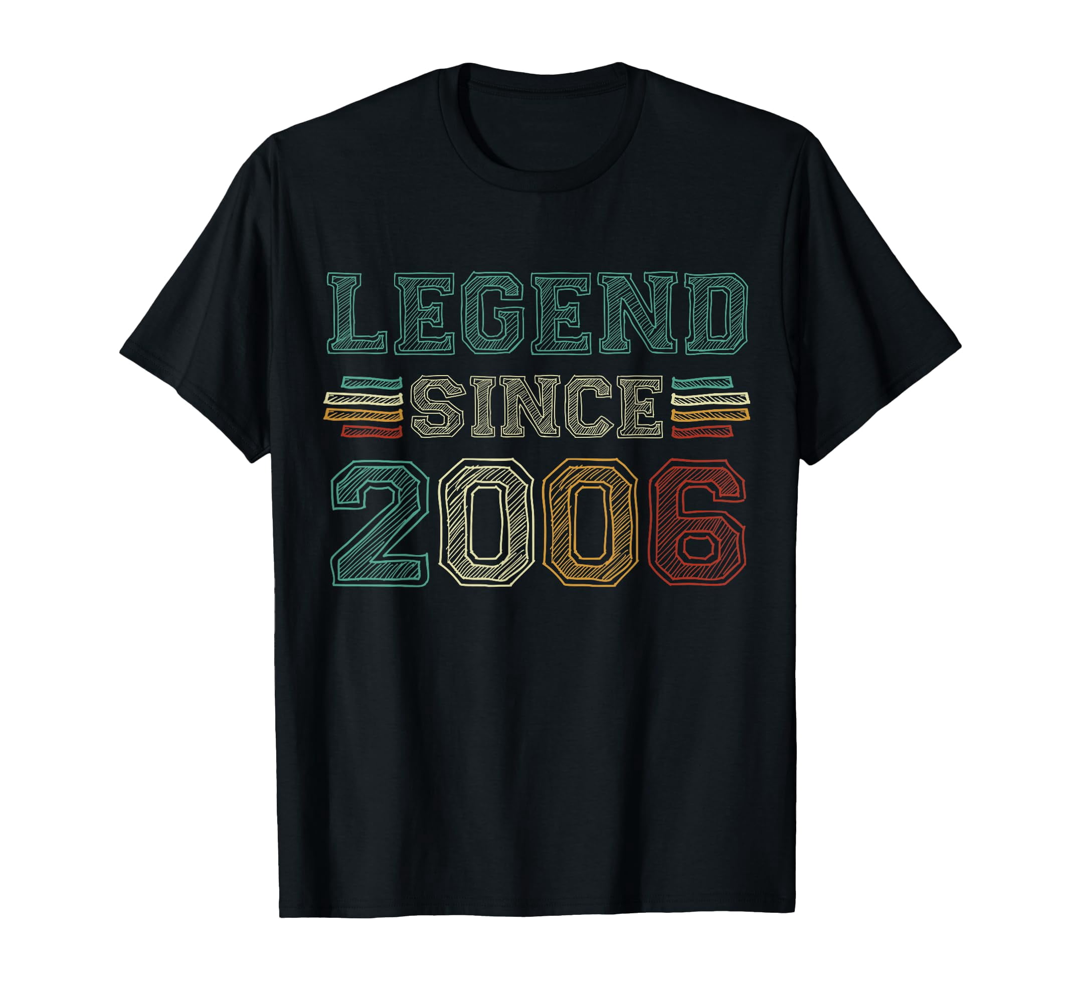 Colorful 20 Years Old Legend Since 2006 T-Shirt for Celebrating ...