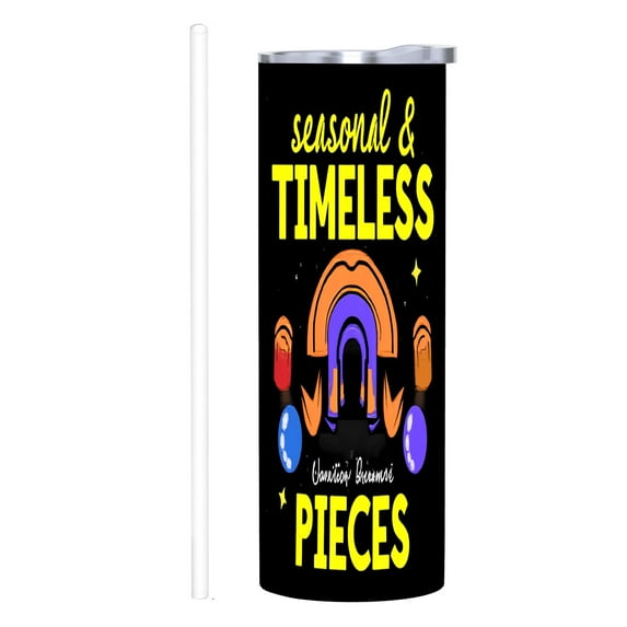 Colorful 20 oz Stainless Steel Insulated Tumbler with Metallic Lid ...