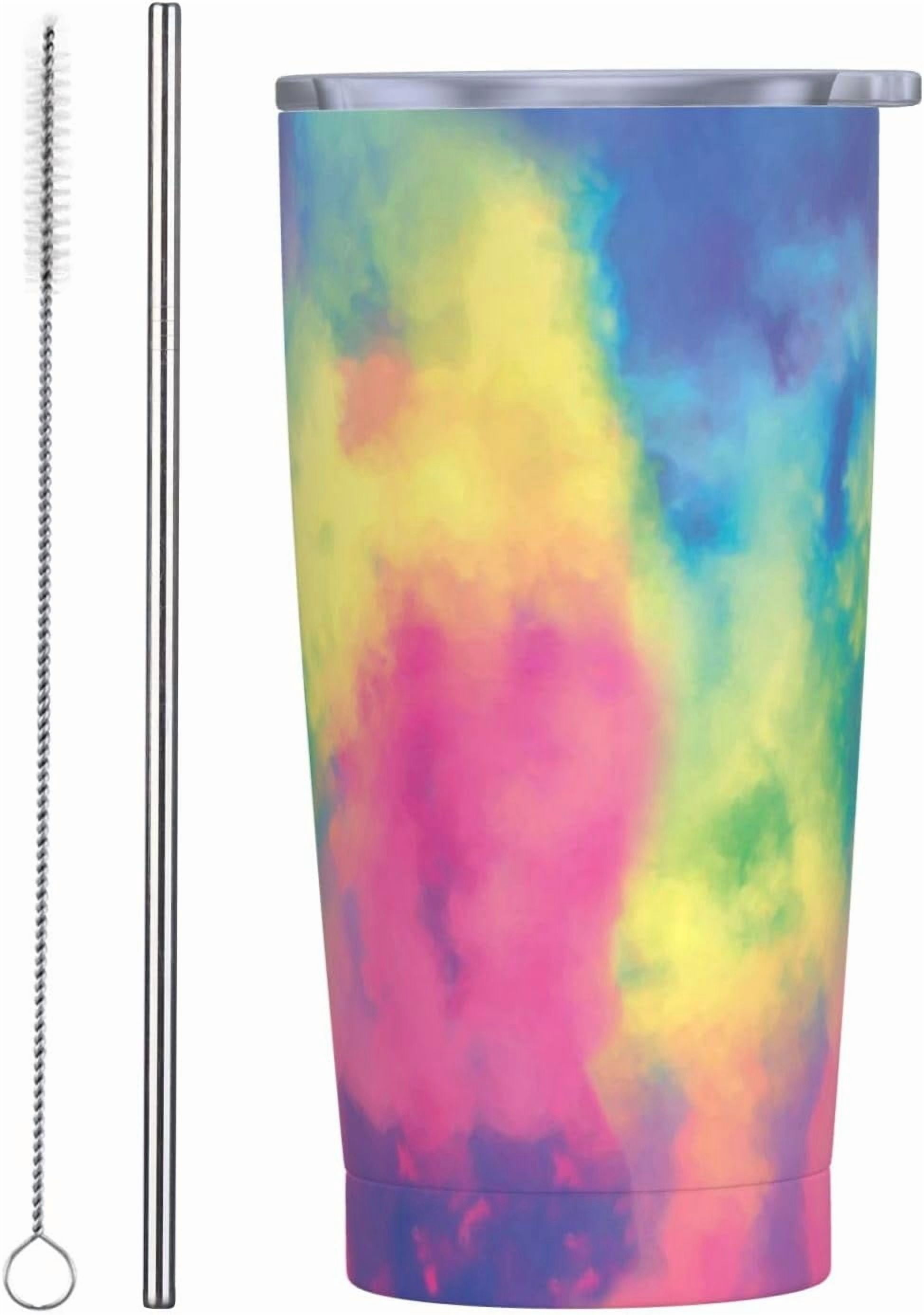 Colorful 20oz Tumbler, Rainbow Stainless Steel Travel Coffee Mug with ...