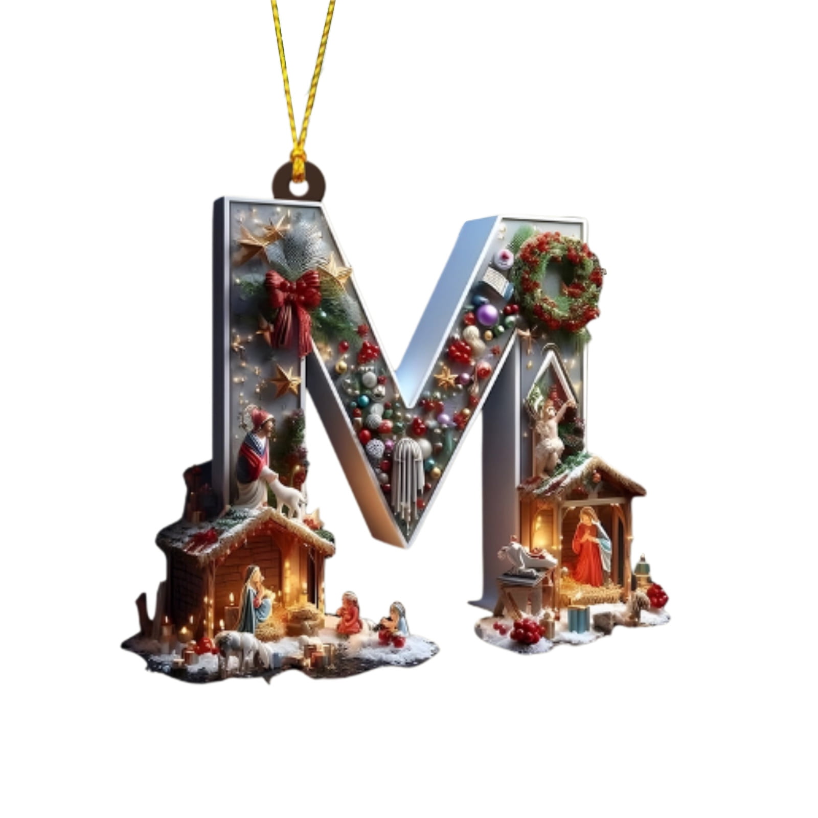 Colorful 26 Letters Jesus Ornament, Alphabet Religious Decor For ...