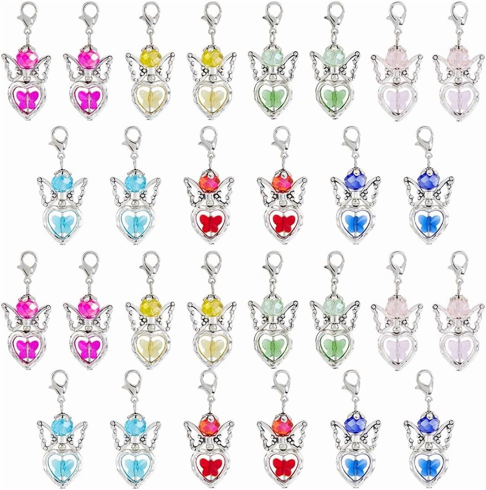 Colorful 28Pcs 7 Colors Angel Bead Charms Angel Fairy Charms Pendants ...