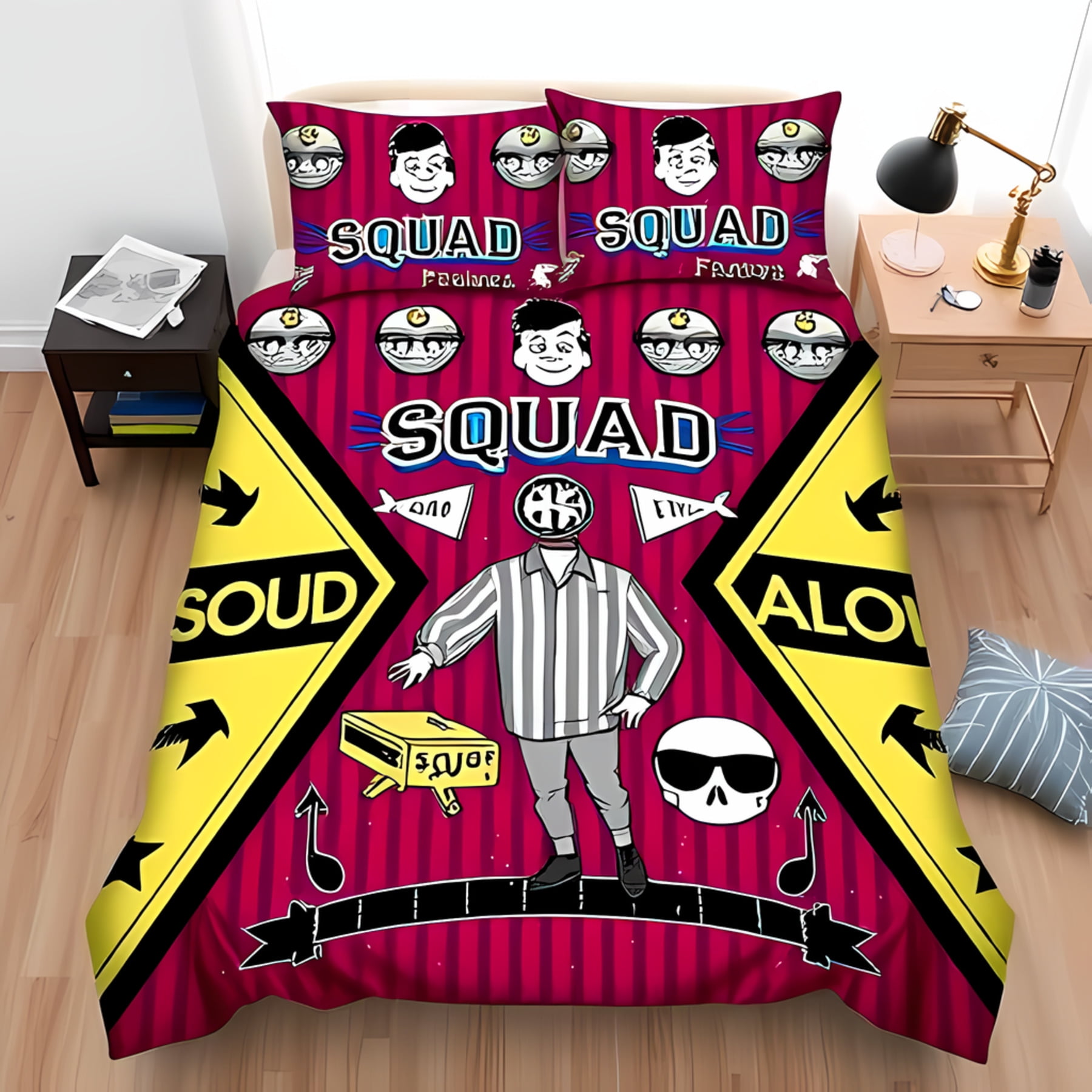 Colorful 3-Piece Duvet Cover Set with Cartoon Character Design Bold ...