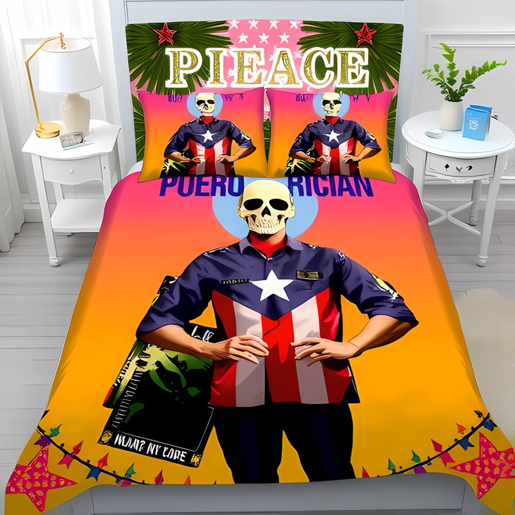 Colorful 3-Piece Duvet Cover Set with Puerto Rican Theme Vibrant ...