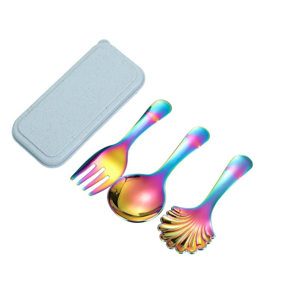 Colorful 3 Pieces Mini Shell Shaped Spoon Set With Storage Box ...