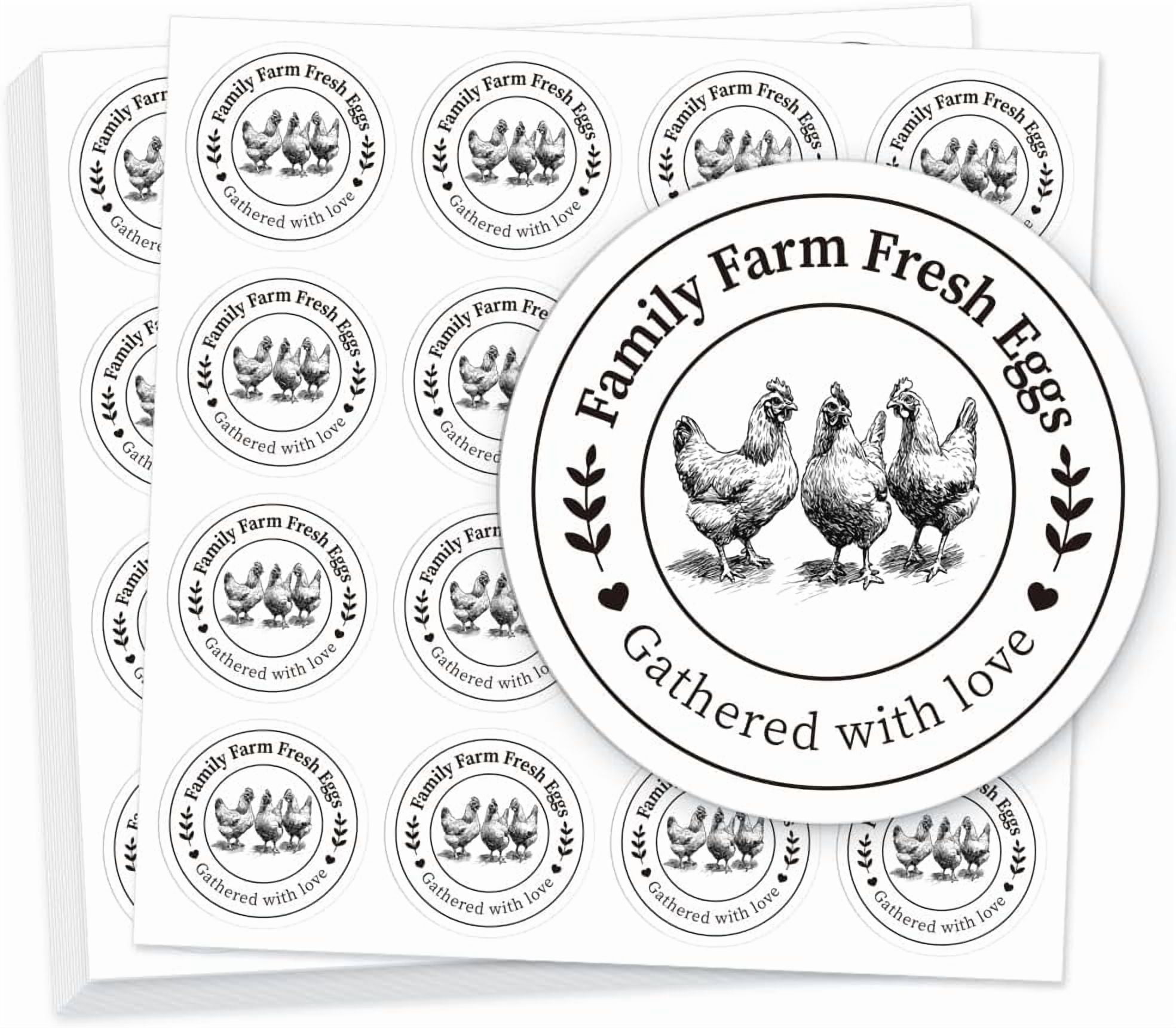 Colorful 320 Pcs Egg Carton Labels 2 Inch Round Family Farm Fresh Egg ...