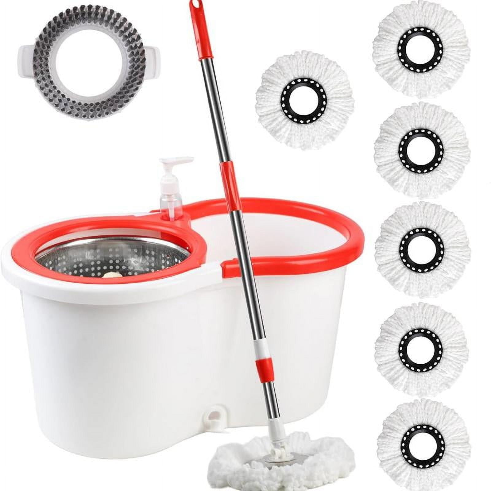 Colorful 360° Spin Mop and Bucket Set with 3 Microfiber Refills 61in ...