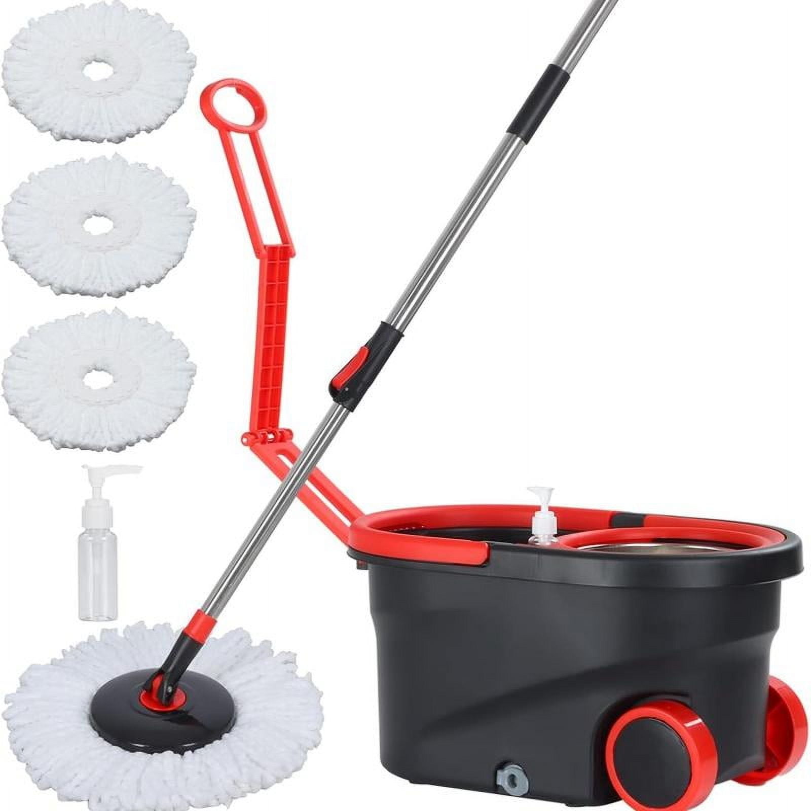 Colorful 360° Spin Mop and Bucket Set with 3 Microfiber Refills, 61in ...