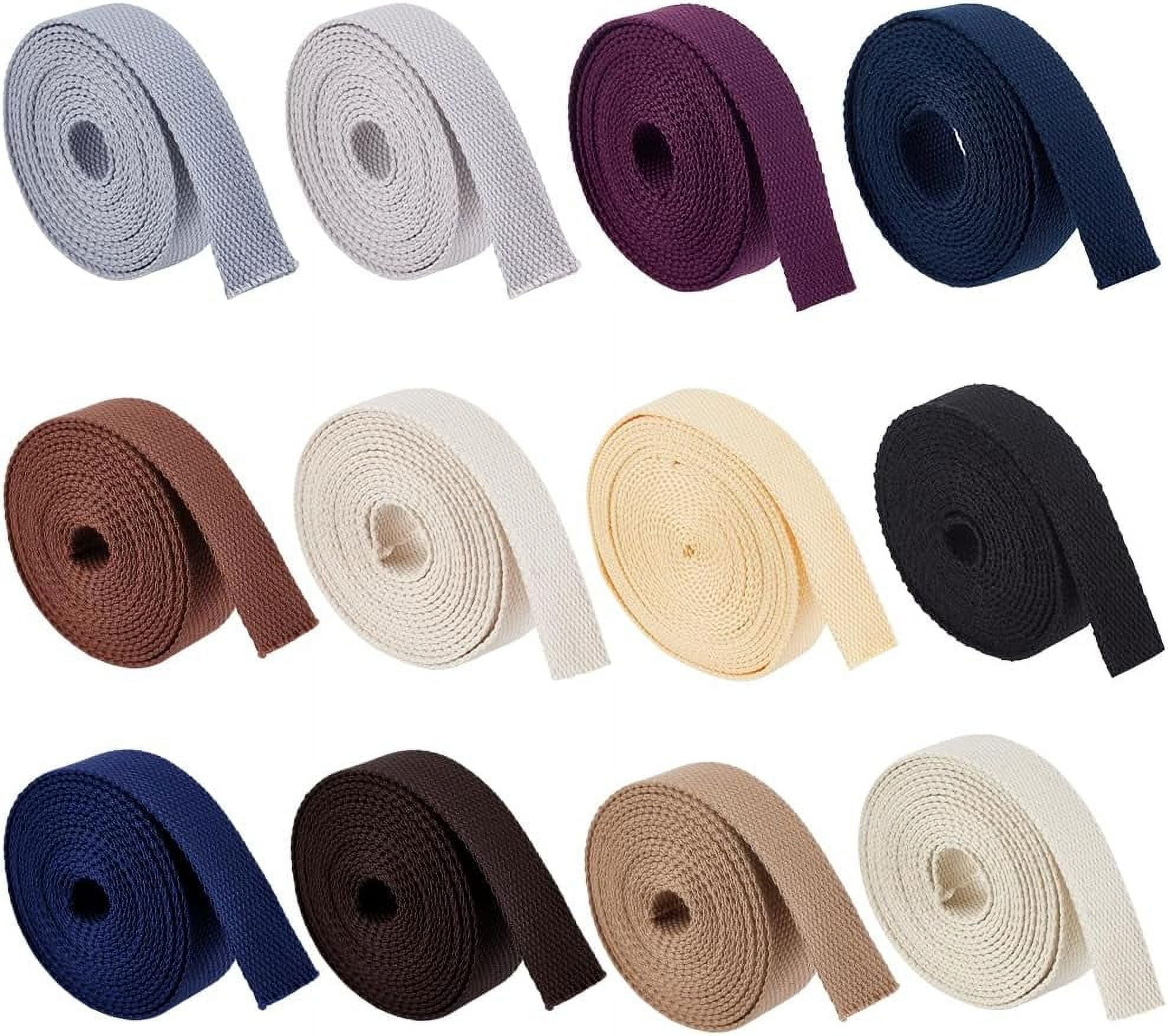 Colorful 39.37 Yards 12 Colors Heavy Polycotton Webbing 1Inch Mixed ...