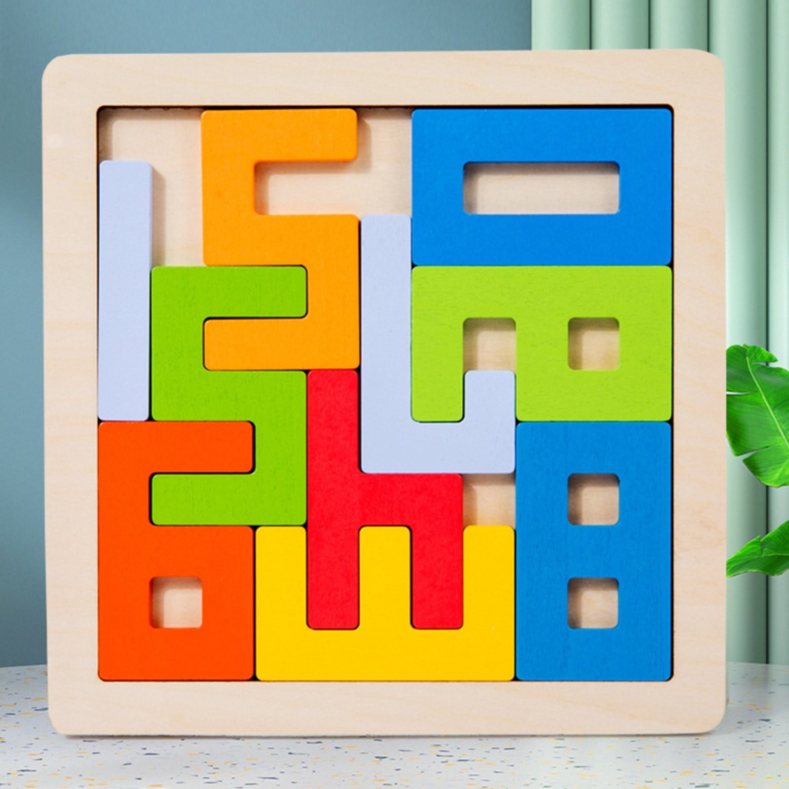 Colorful 3D Three Digital Wooden Number Puzzle Board Game Geometric ...