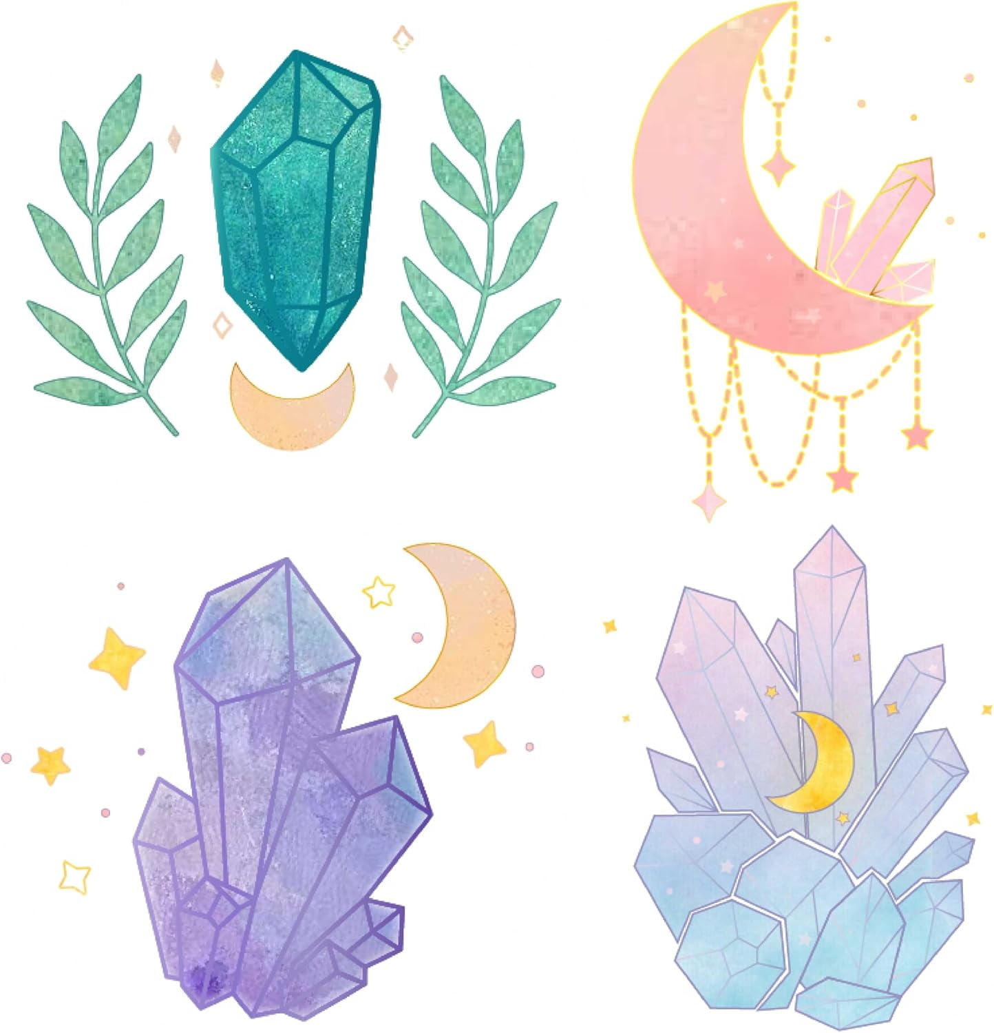 Colorful 4 Styles Window Clings 6.3x6.3 Moon Phase Diamond Window ...