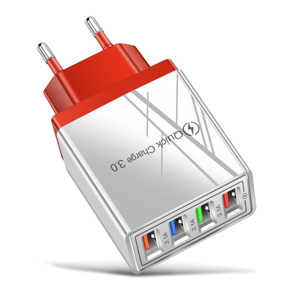 Colorful 4USB Mobile Phone ChArger 3A TAblet TrAvel ChArger ChArging ...