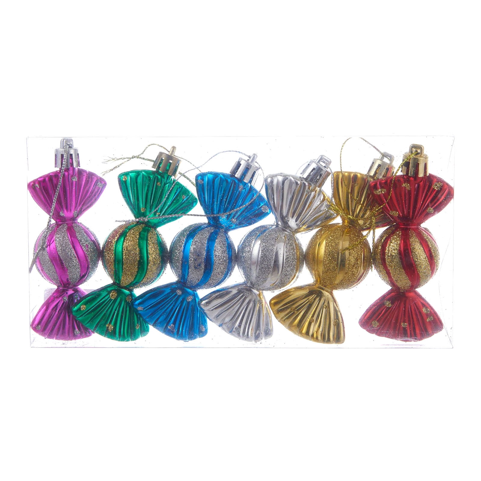 Colorful 6-Piece Christmas Candy Hanging Ornament Set, Sweet-Themed ...