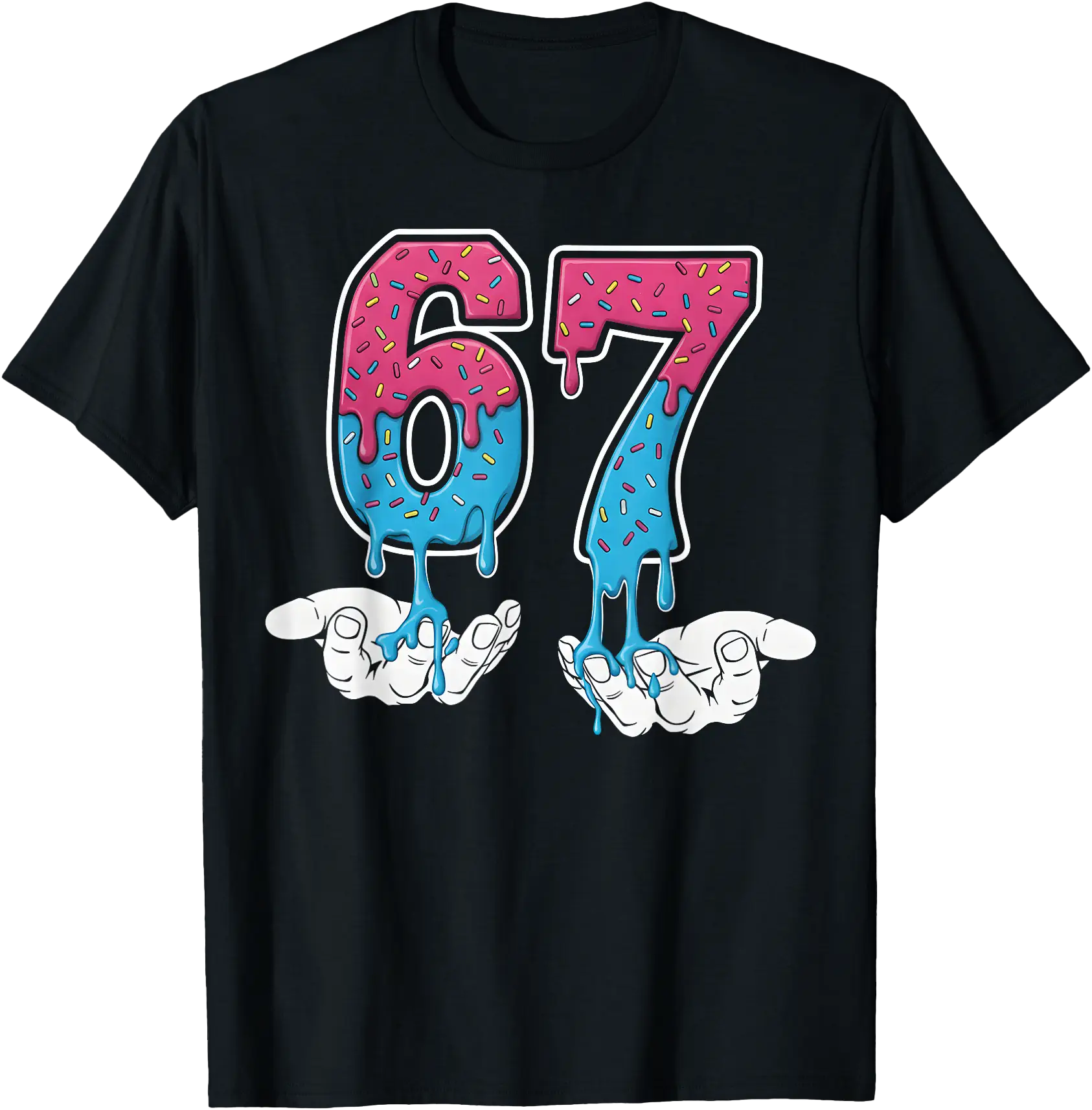 Colorful 67 Ice Cream Drip Graphic T-Shirt for Fun and Unique Style ...