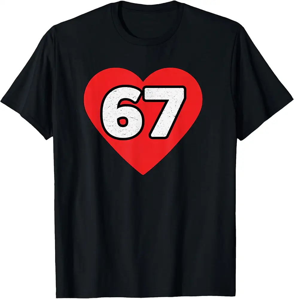 Colorful 67 Meme Six Seven Fun Number Humor Gen Alpha Trend Unisex T ...