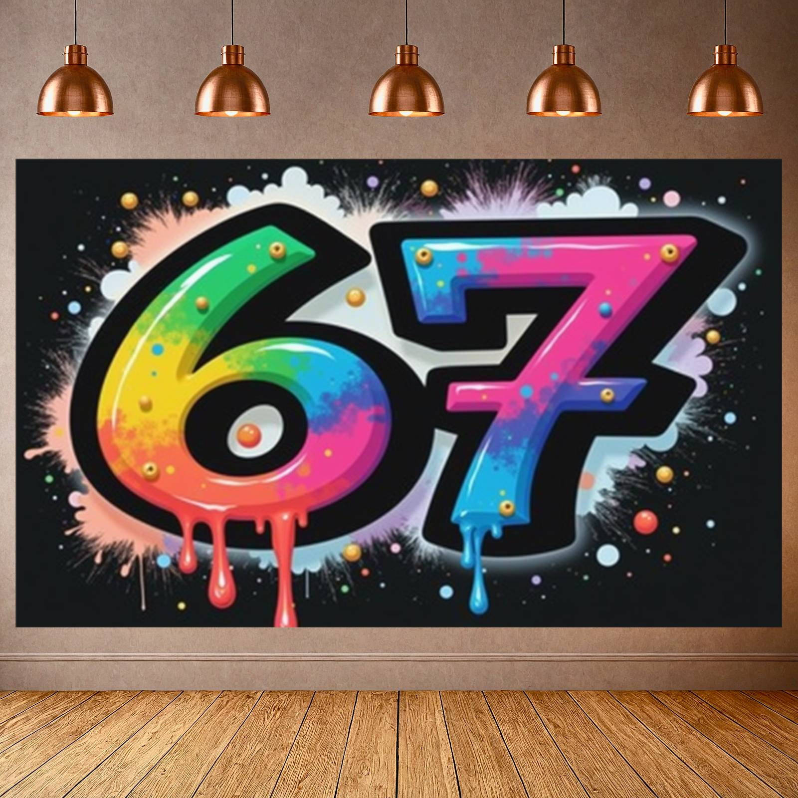 Colorful 67th Birthday Banner Dripping Effect Festive Background 3D ...