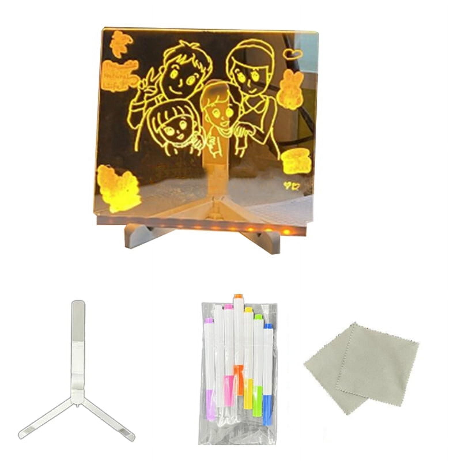 Colorful 7 Colors LED Dry-Erase Note Board Acrylic Message Board with ...