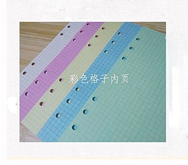 Colorful A5/A6 Loose Leaf Notebook Inner Pages 6 Holes Blank Line ...