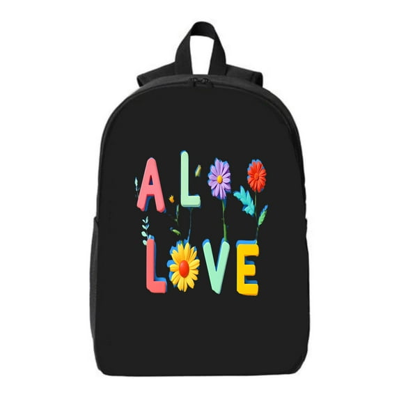 Colorful ALOVE LOVE Design Black Laptop Backpack for 15 " Laptop & iPad ...