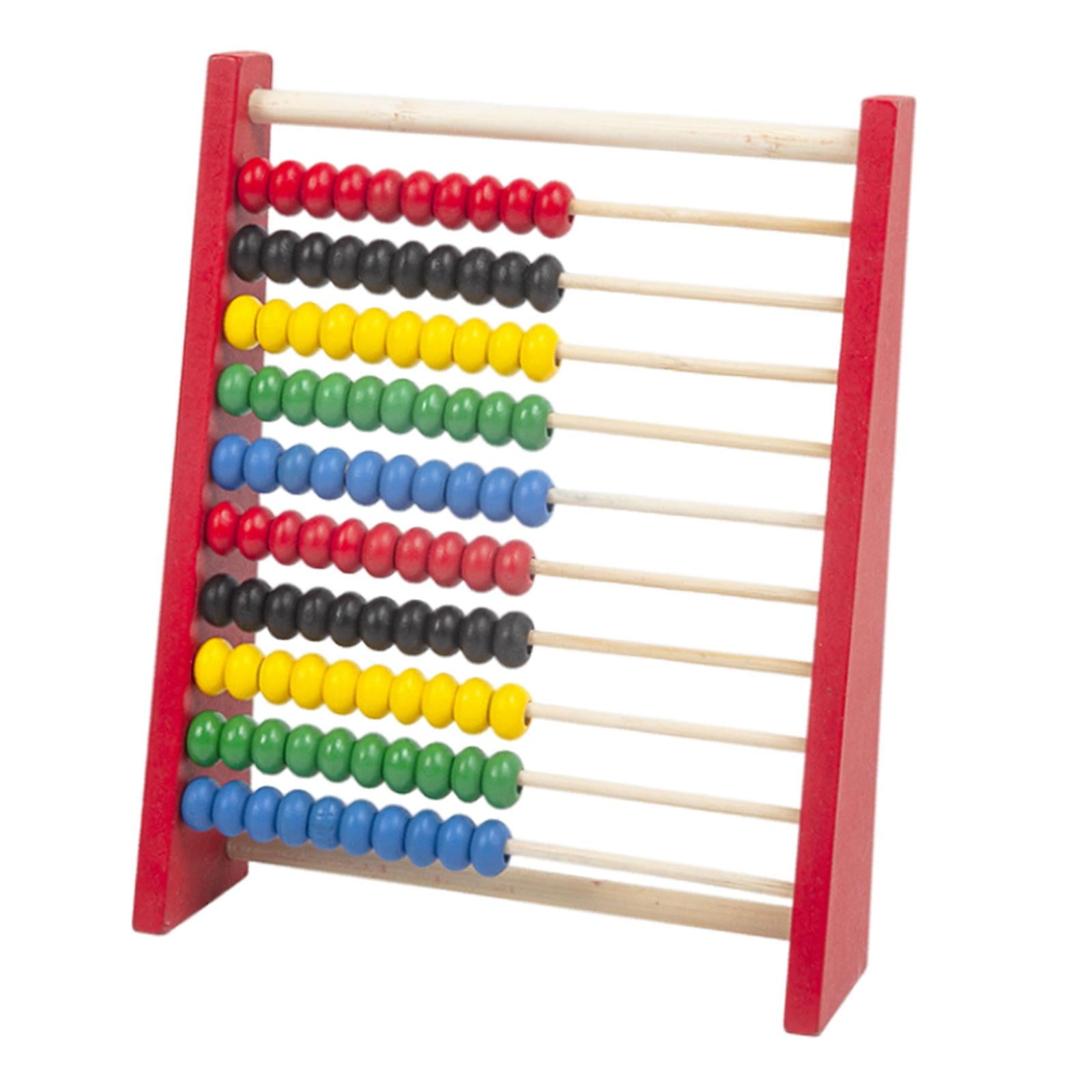 Colorful Abacus Beads Counting Toy 10 Rows Abacus Learn Math, with 100 ...