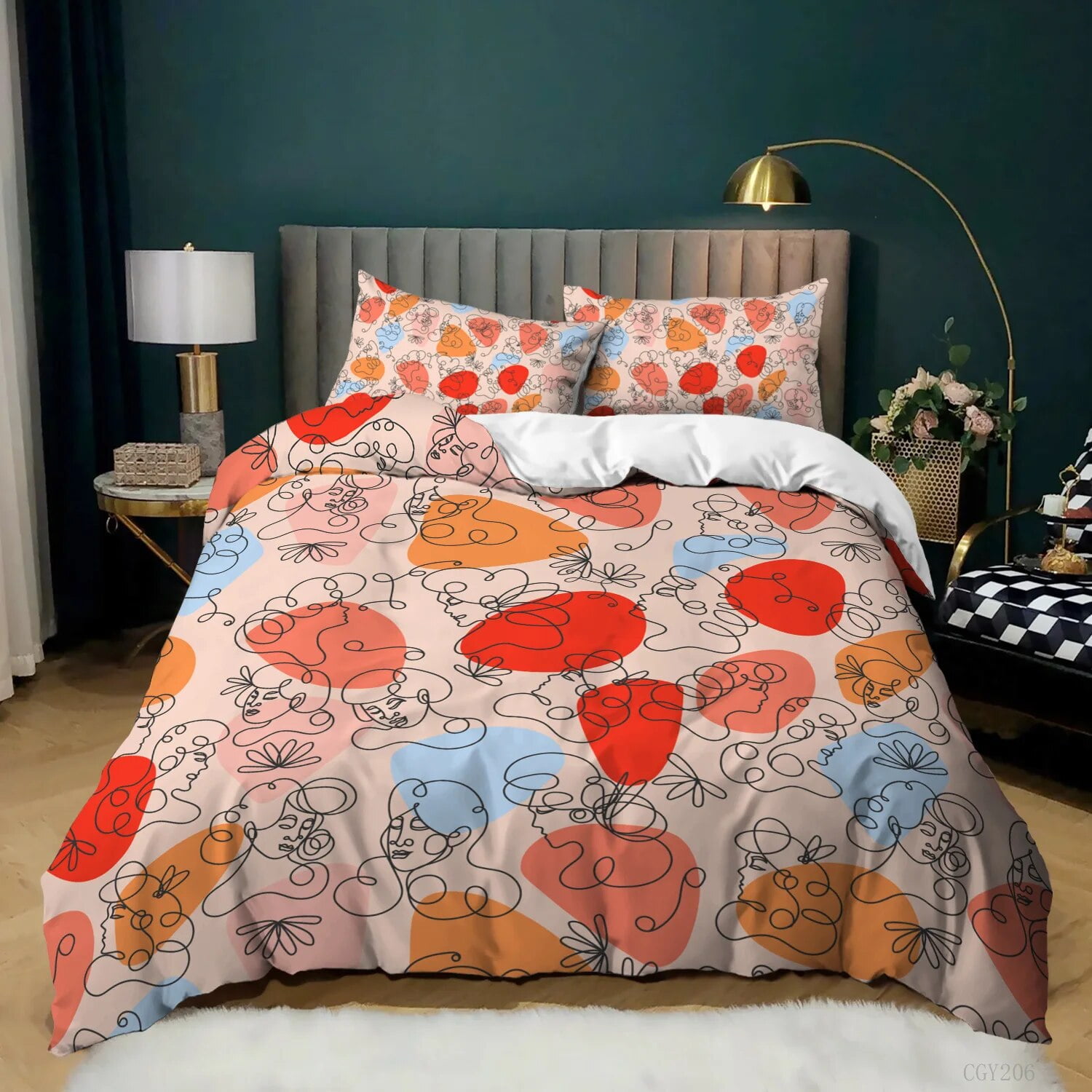 Colorful Abstract Art Duvet Cover Set Bedding Set Comforter Cover Quilt ...