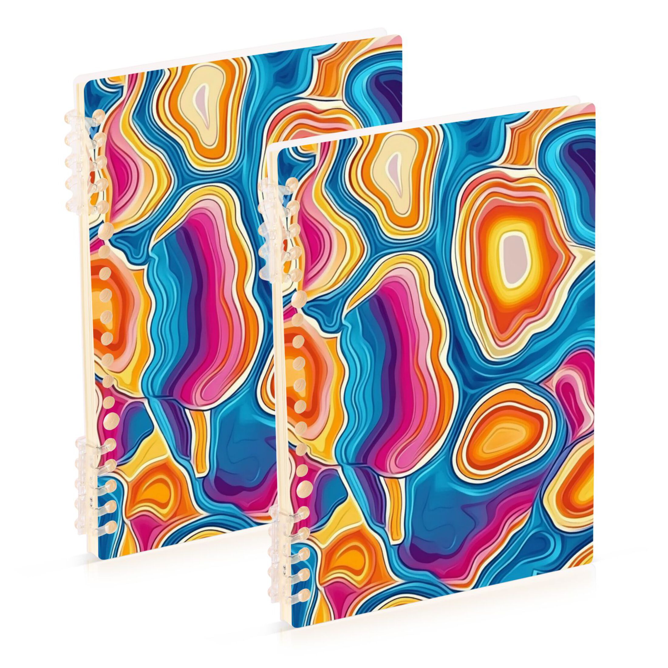 Colorful Abstract Art Lined Spiral Journal Notebook 60 Pages A5 College ...
