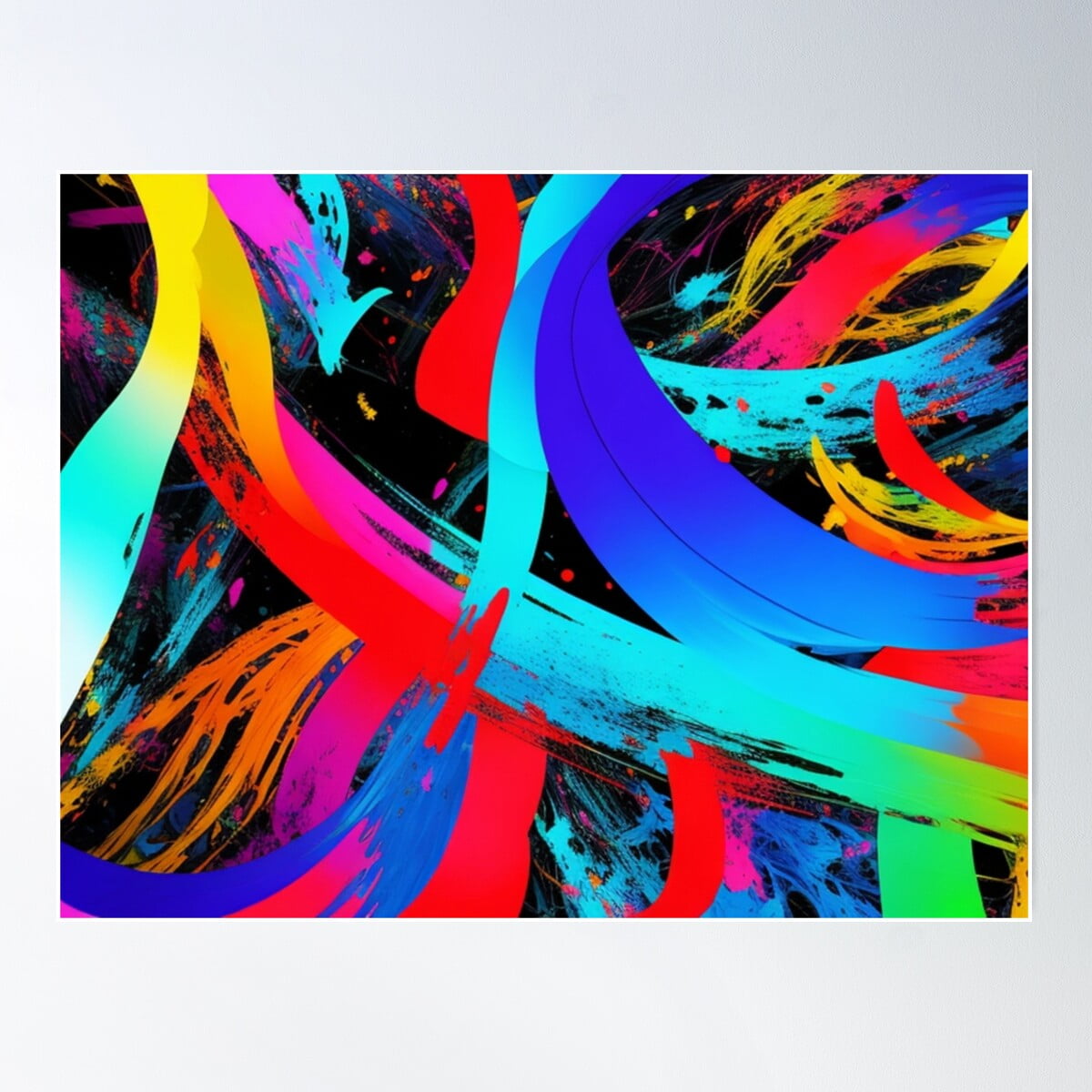 Colorful Abstract Art Painting Gradient Art 2 Poster Wall Art, Modern ...