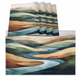 Colorful Abstract Art Placemats for Dinning Table Set of 4, Mountain ...
