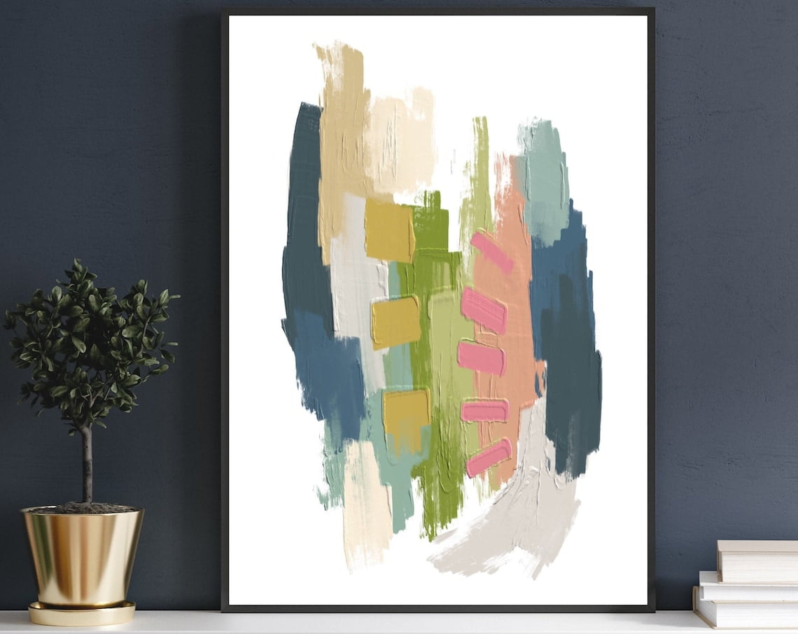 Colorful Abstract Art Wall Art Painting Art Brush Stroke Minimalist ...