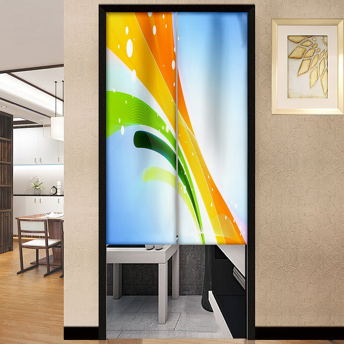 Colorful Abstract Artwork Circle Door Curtain Kitchen Partition Dining ...