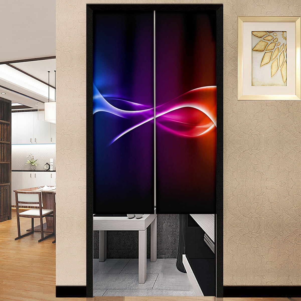 Colorful Abstract Artwork Circle Door Curtain Kitchen Partition Dining ...