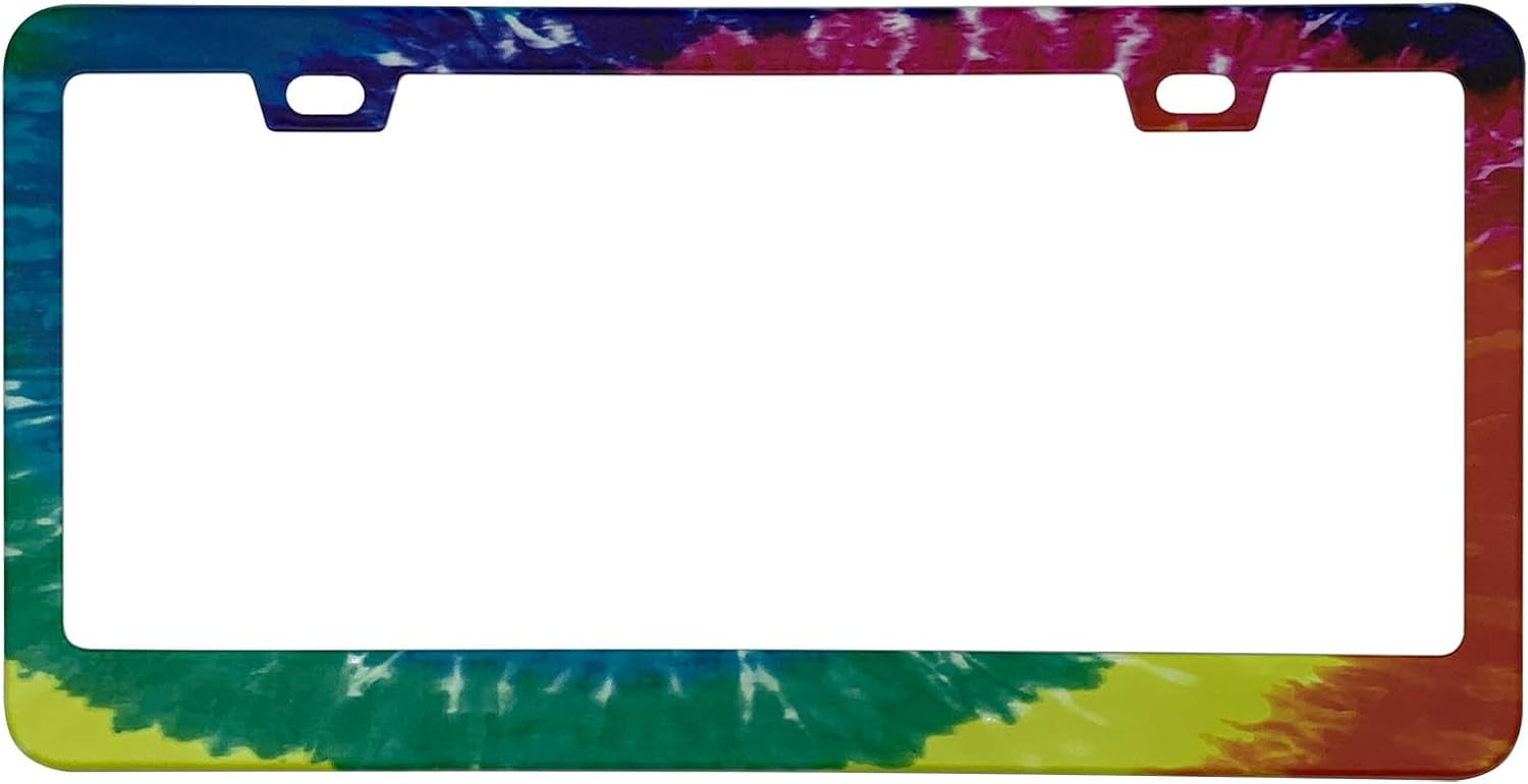Colorful Abstract Background License Plate Frame, 2 Holes Matte Powder ...