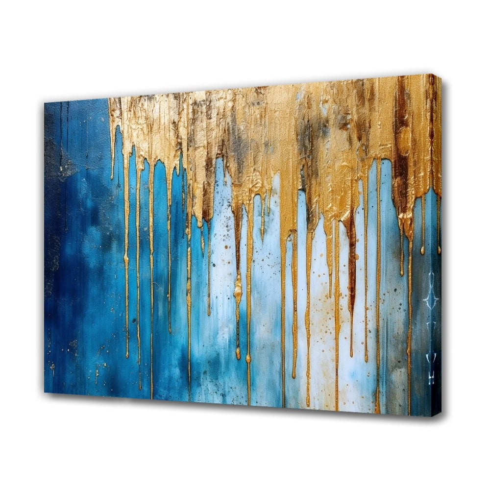 Colorful Abstract Background Painting Featuring Dark Blue And Gold Hues ...