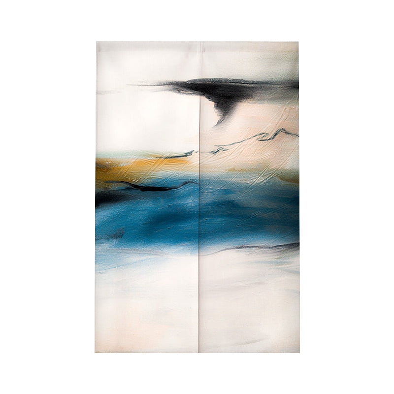 Colorful Abstract Beach Doorway Curtain Short Kitchen Curtains Oil ...