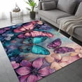 Colorful Abstract Butterfly Area Rugs, Daisy Ink Flower 3D Print Carpet ...