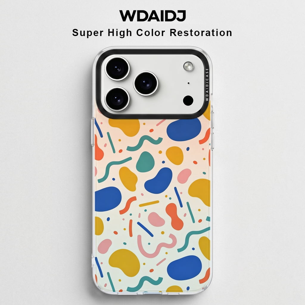 Colorful Abstract Confetti Print Clear Phone Case Anti Yellowing ...