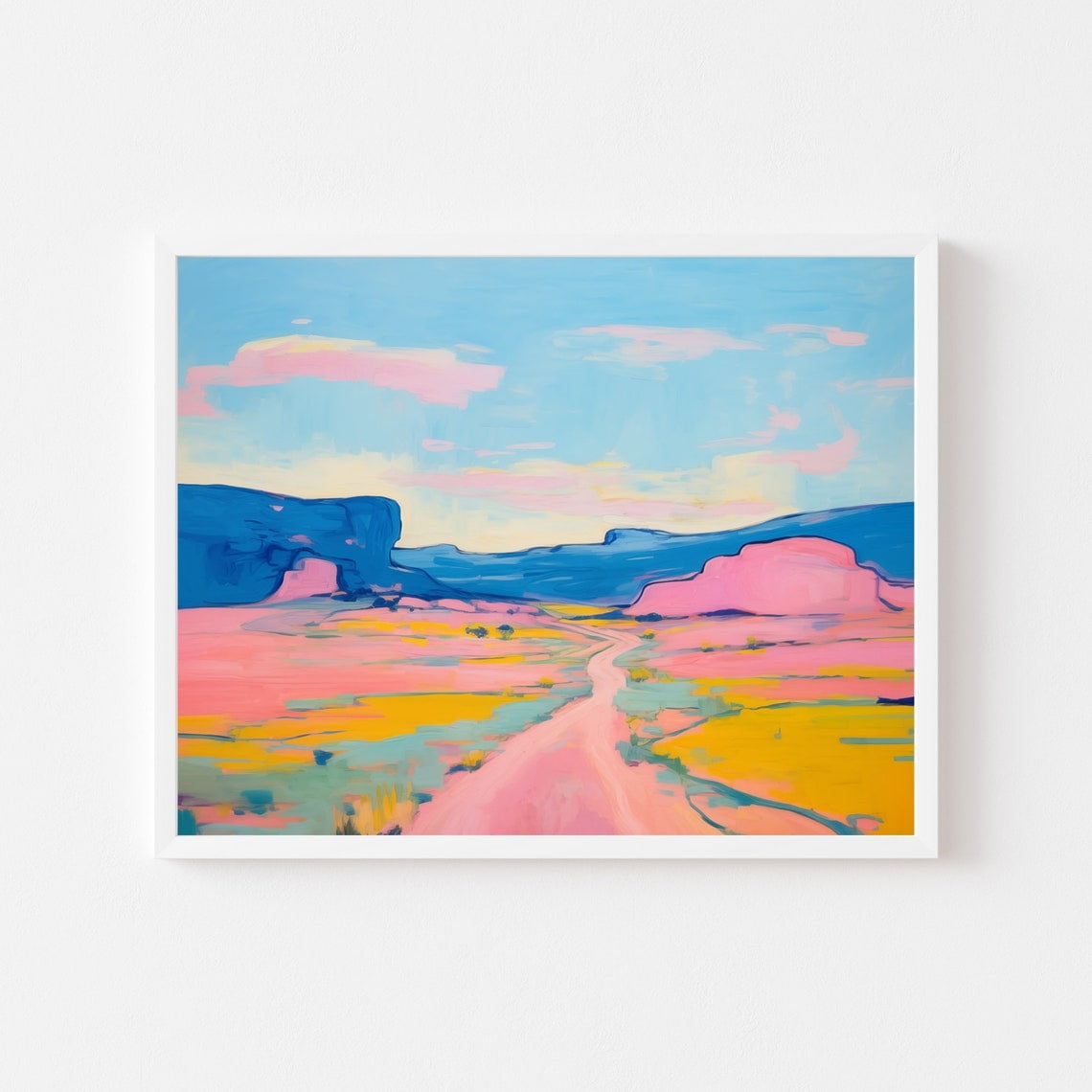 Colorful Abstract Desert Painting Southwestern Landscape Wall Art Print ...