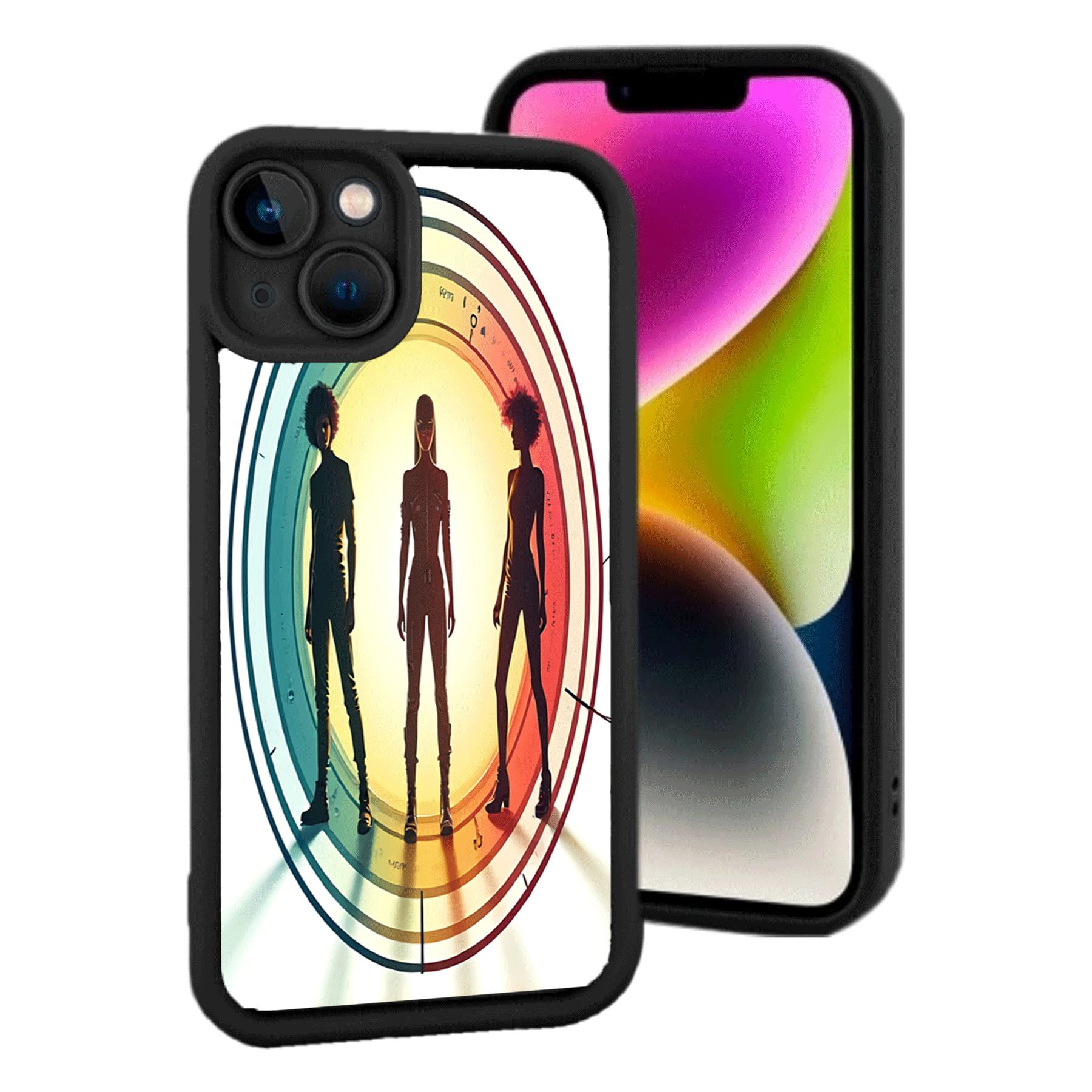 Colorful Abstract Design iPhone 15 Case - Triangular Silhouettes ...
