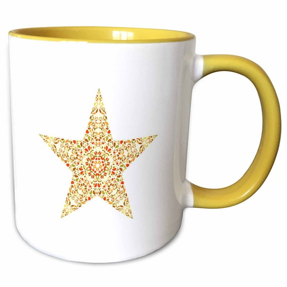 3drose, Colorful Abstract Flower Ornament Star Logo Template, 11oz Two ...