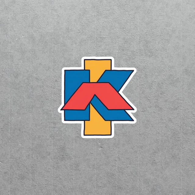 Colorful Abstract Geometric Letter K Sticker For Laptops & Decorphone ...